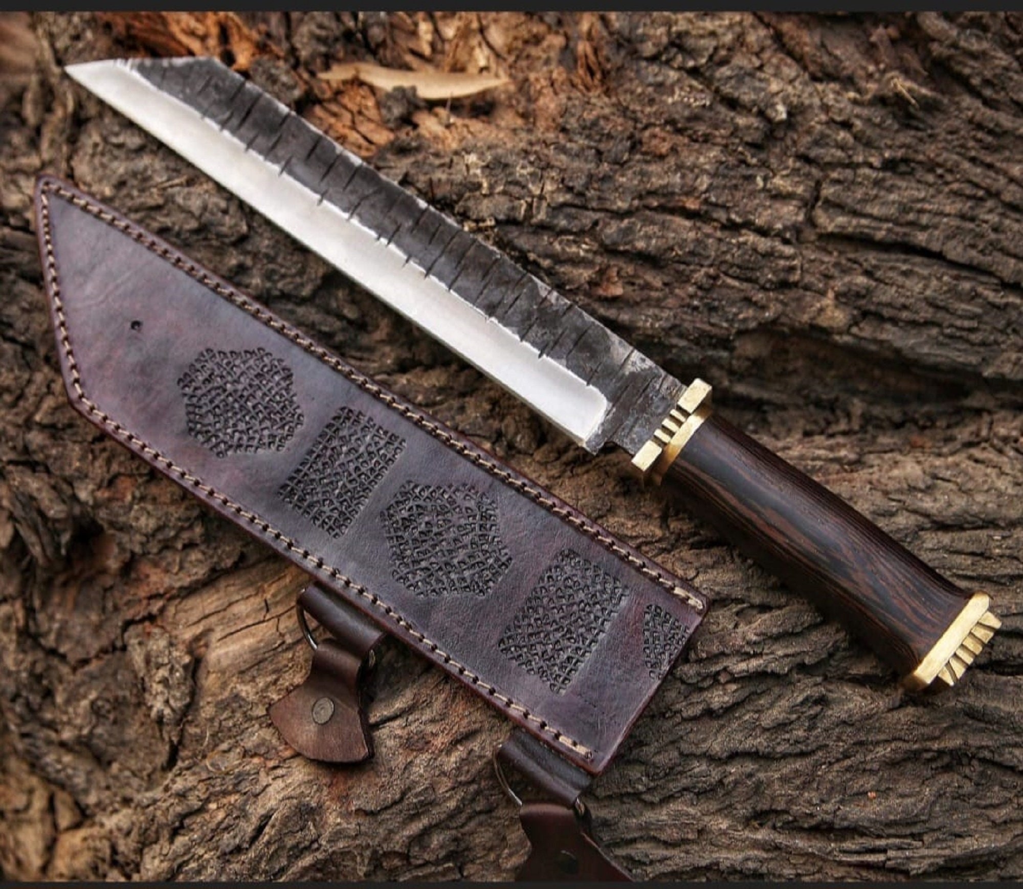 Handmade Carbon Steel SEAX Knife With Leather Sheath Best Fathers Day ...