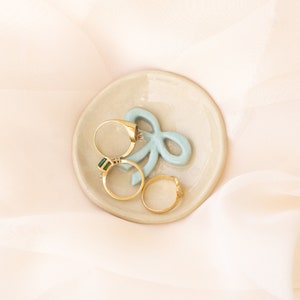 Handmade Cute Ceramic Bow Ring Dish | Blue Trinket Dish With Bows Decor ...