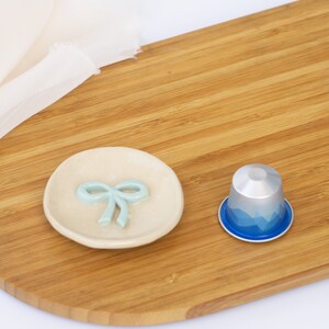Handmade Cute Ceramic Bow Ring Dish | Blue Trinket Dish With Bows Decor ...