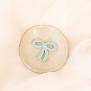 Handmade Cute Ceramic Bow Ring Dish | Blue Trinket Dish With Bows Decor ...