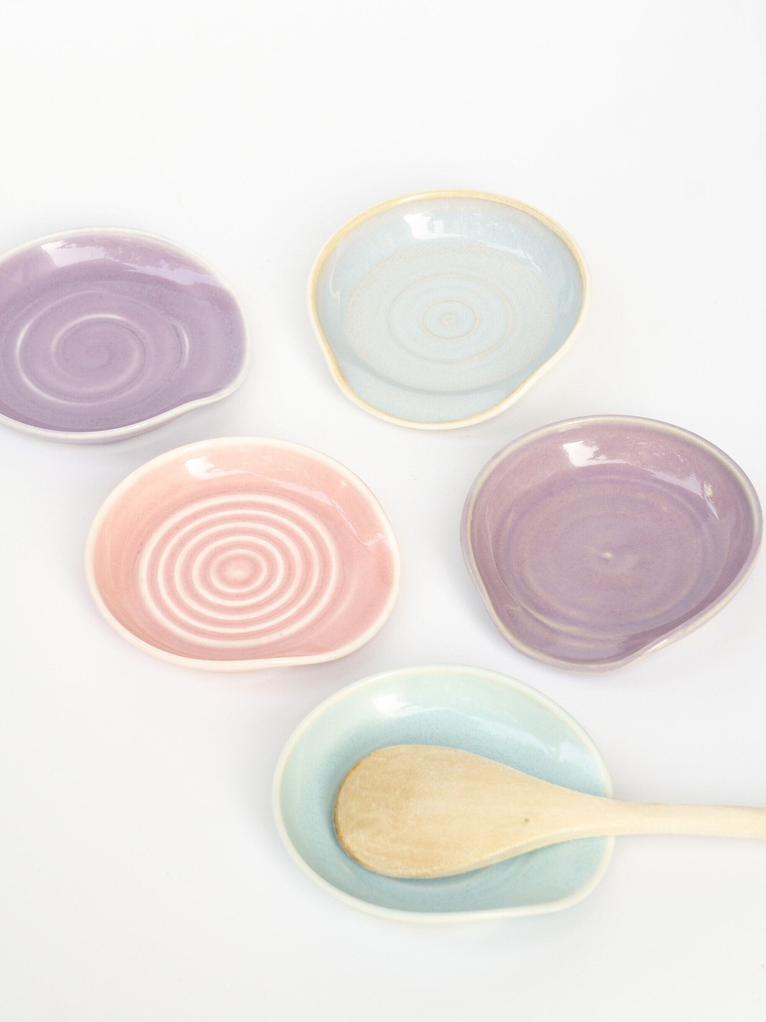 Handmade Ceramic Porcelain Spoonrest Multicolor Spoon Rest Kitchen ...