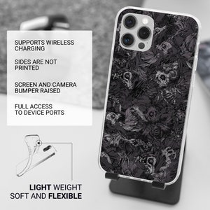 Goth Aesthetic Phone Case Gothic Skull Cover for iPhone 15 14, 13 12 11 ...