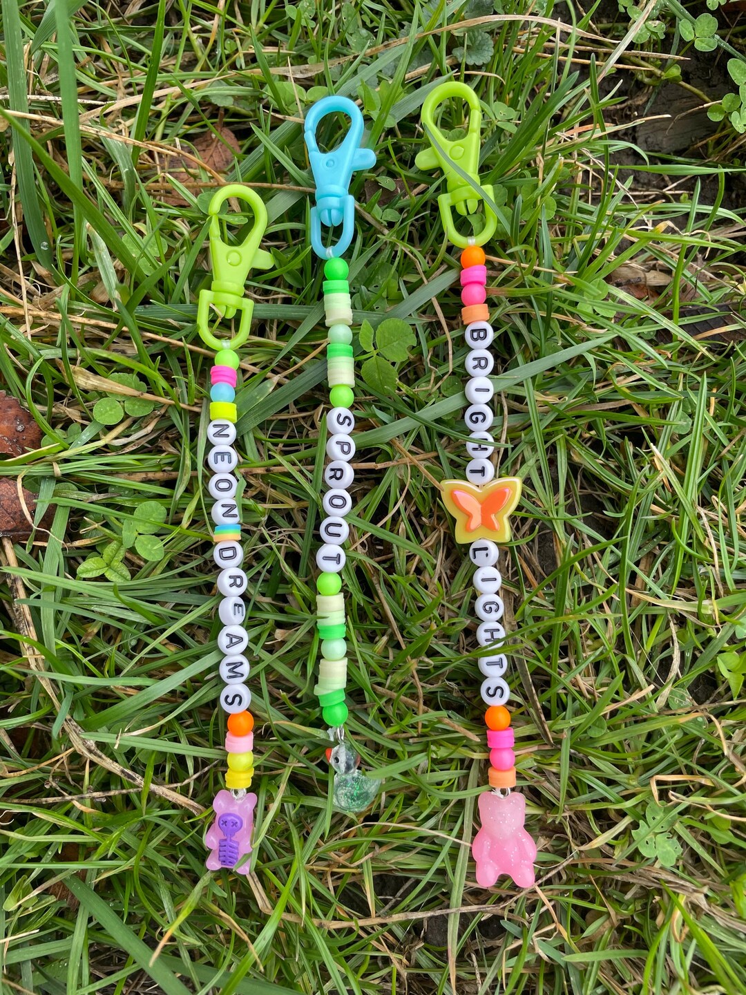 SET OF 3 NEON Kandi Keychains! - Etsy