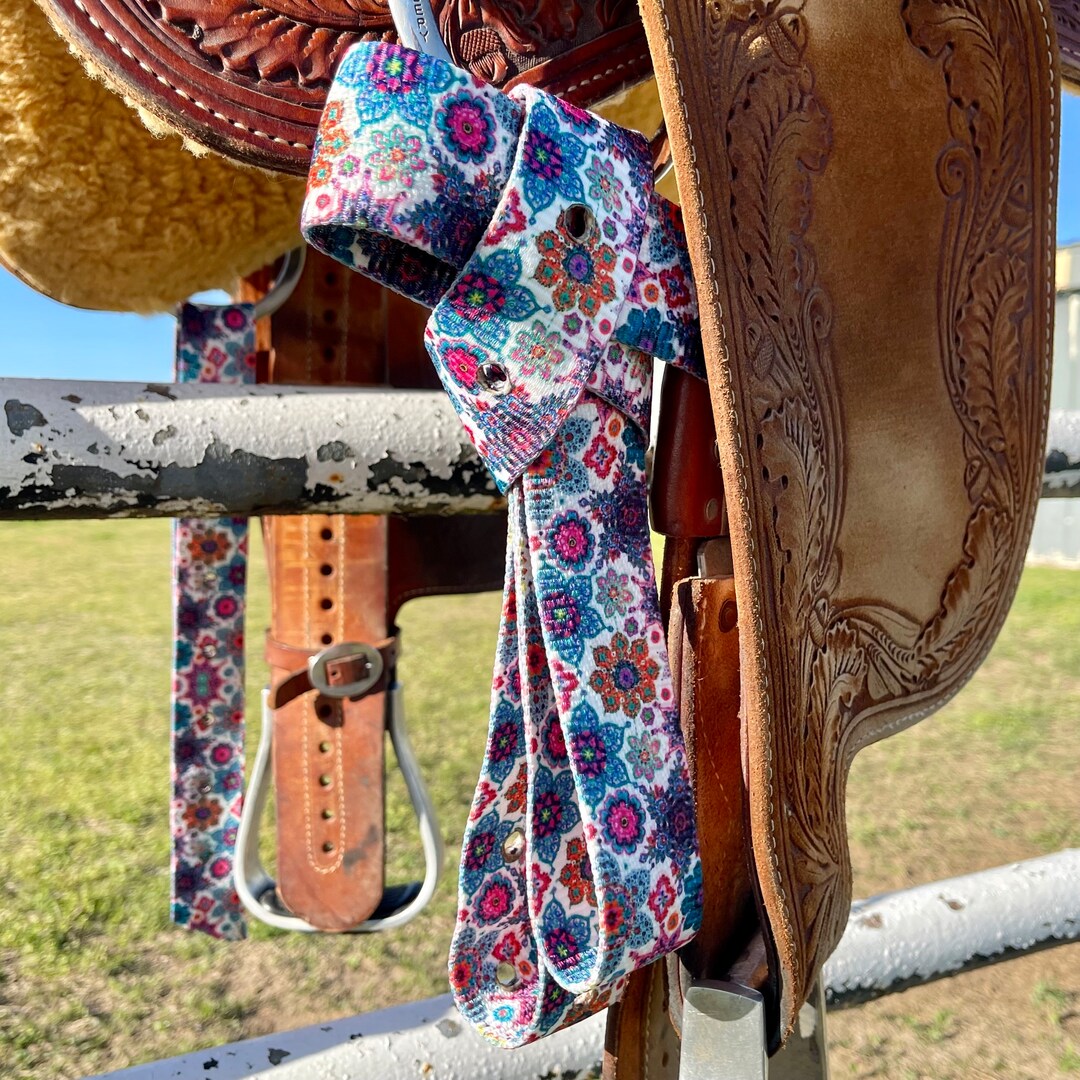 Western Latigo and off Billet Set OFF BILLET ONLY: White and Multi ...