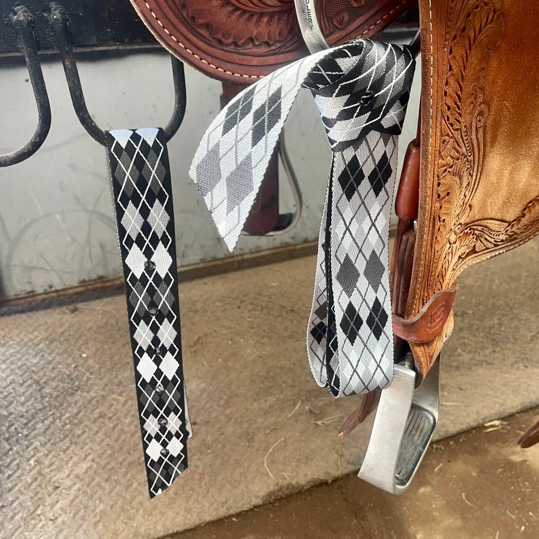 Western Latigo and off Cinch Strap Billet Set Black, Grey and White ...