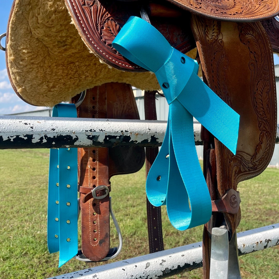 Western Latigo and off Billet Set - HORSE or MINI/PONY: Sky Blue Saddle ...