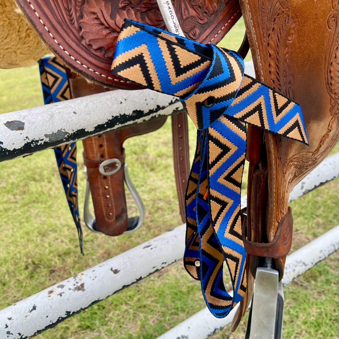 Western Latigo and off Billet Set HORSE or MINI/PONY: Blue, Black, and ...