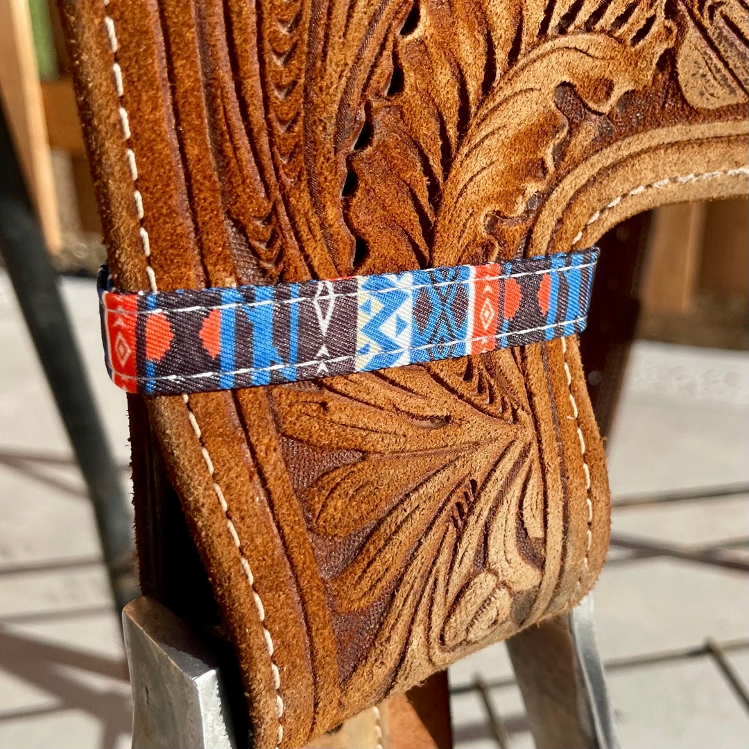 Stirrup Hobbles Blue Red Brown Western Pattern Saddle Accessories, Set ...