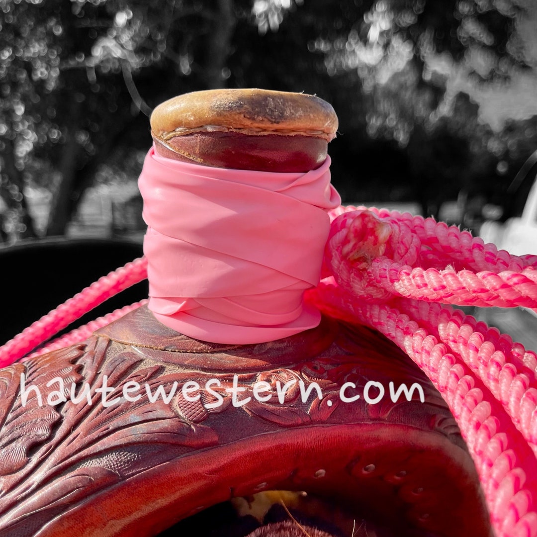 Haute Rubber Light Pink Multi Purpose Dally Wrap, Roping Saddle Horn ...
