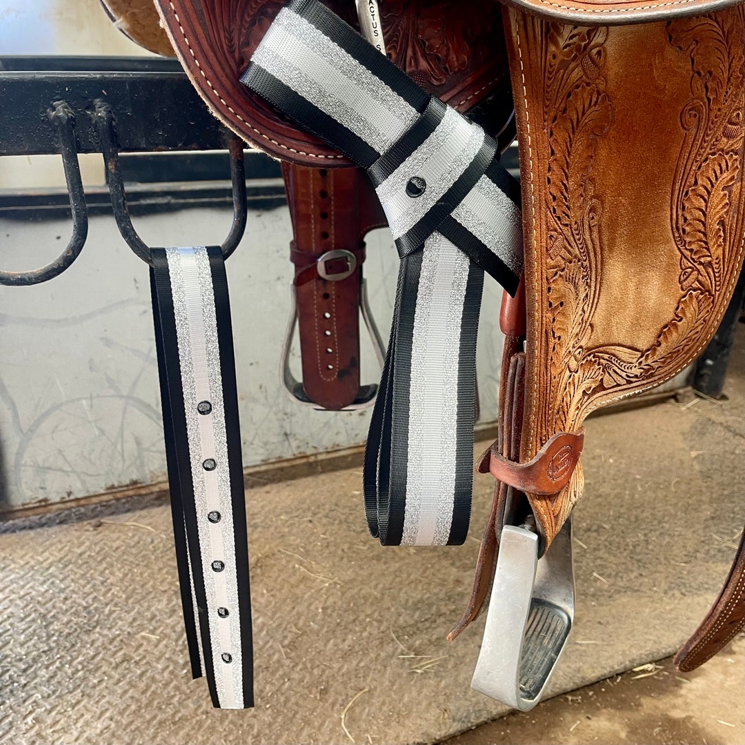 Western Latigo and off Billet Set HORSE or MINI/PONY: Black Silver and ...