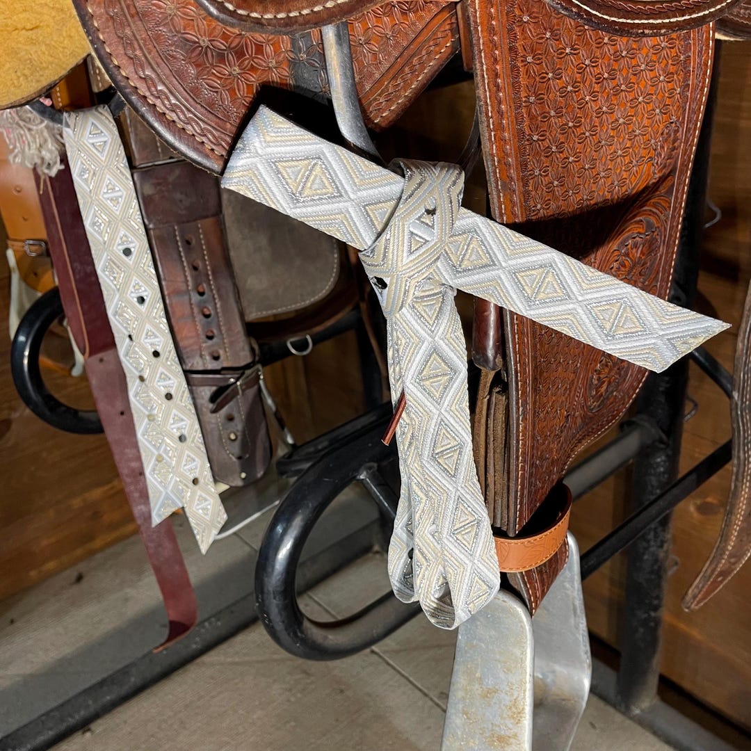 Western Latigo and off Billet Set HORSE or MINI/PONY: Silver, Cream ...