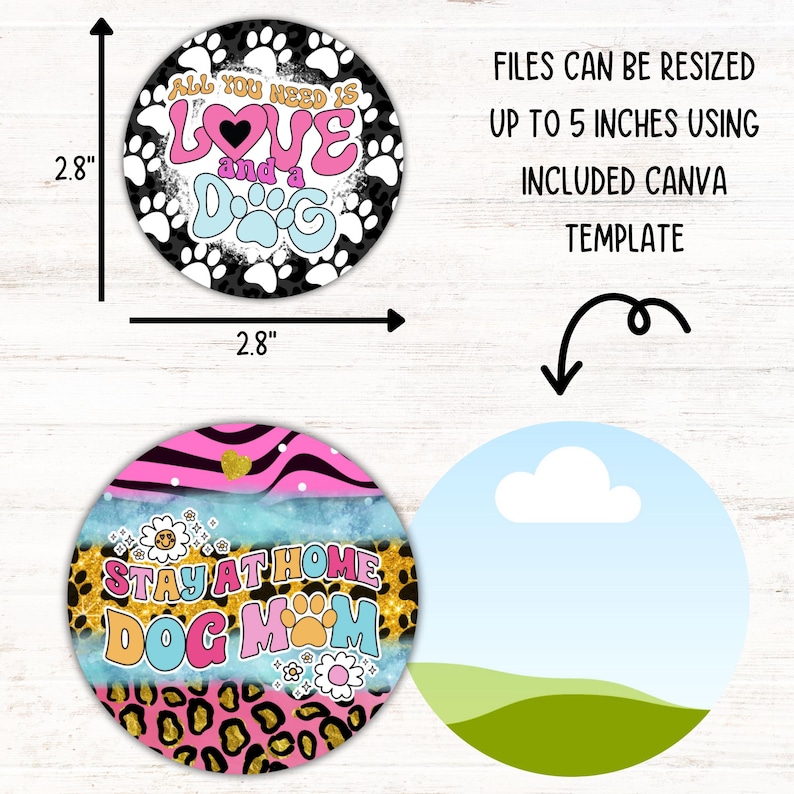 Funny Dog Mom Car Coaster Bundle, Dog Mama Round Sublimation Designs ...