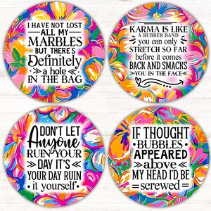 Funny Car Coaster PNG Bundle Sarcastic Quotes Cup Holder Sublimation ...