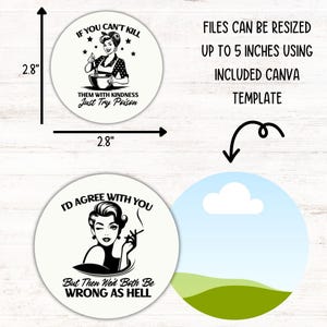Sassy Retro Housewife Car Coaster PNG Bundle Sarcastic Sayings Cup ...