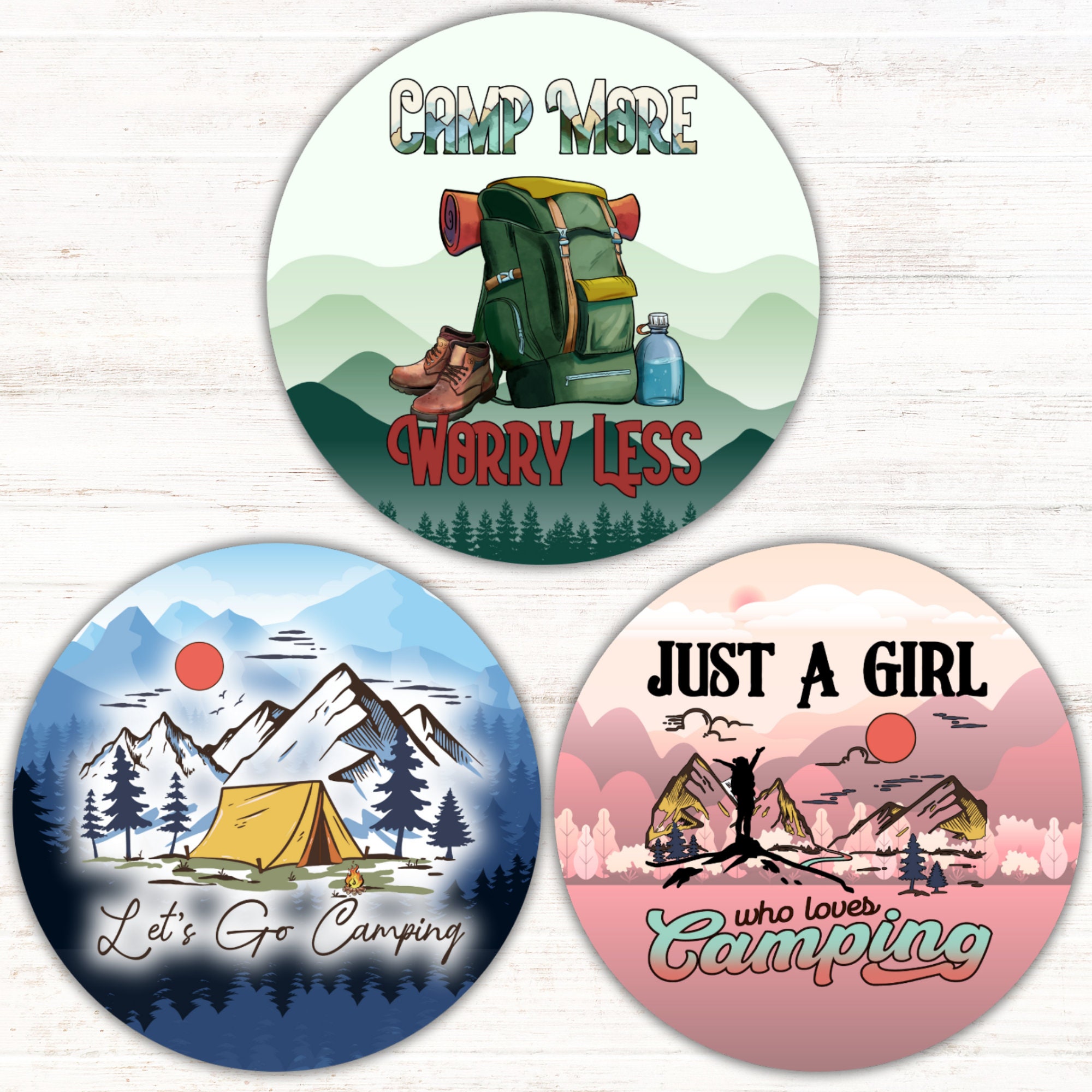 Camping Car Coaster PNG Bundle Outdoor Adventure Cup Holder Sublimation ...