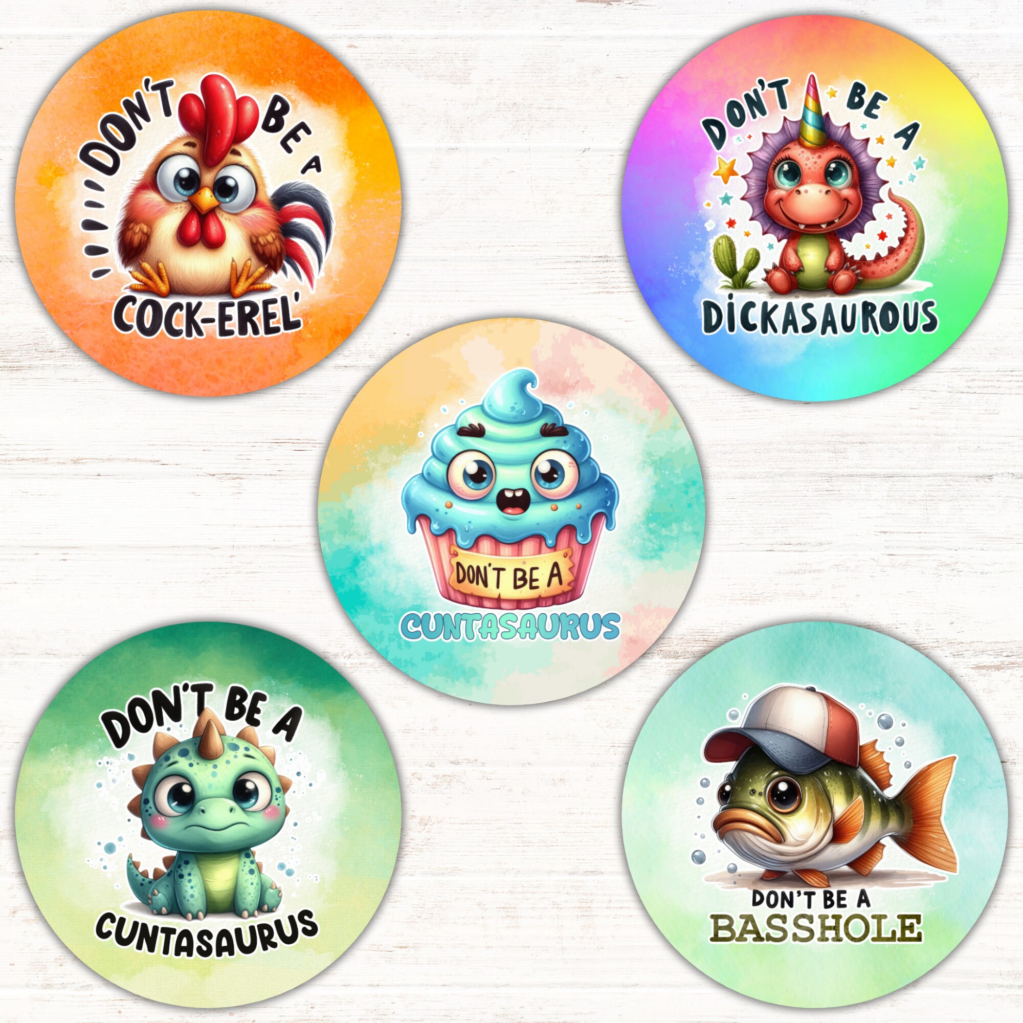 Adult Humor Car Coaster PNG Bundle, Funny Round Sublimation Designs ...