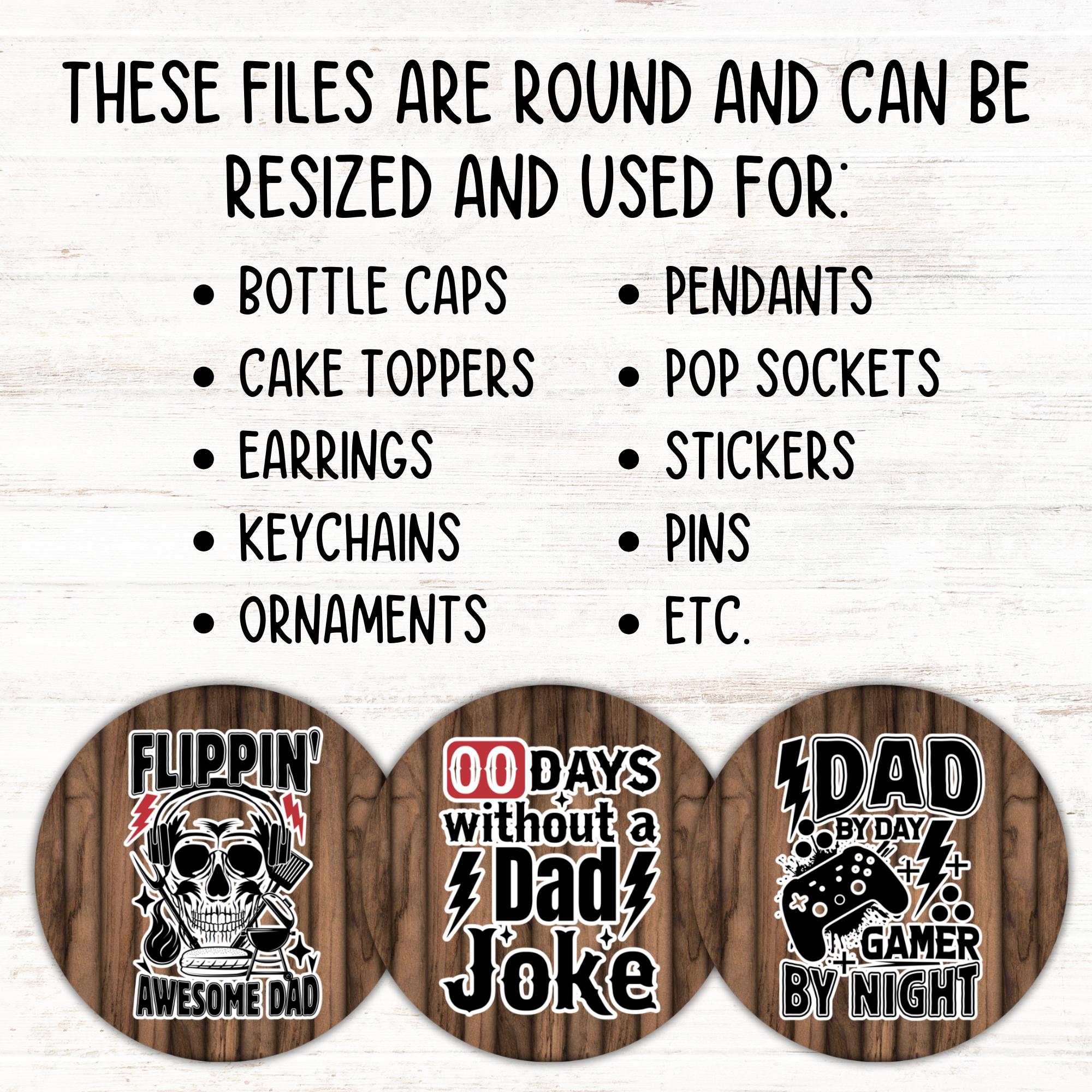 Funny Dad Car Coaster PNG Bundle Father's Day Round Keychain Designs ...