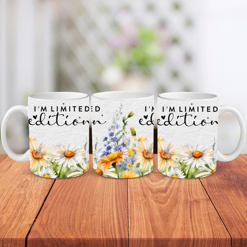 Positive Quotes Mug Wrap Bundle, Floral Wildflowers 11oz & 15oz Mug ...