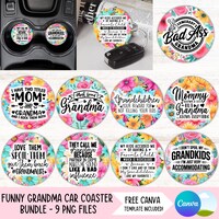 Blessed Grandma Car Coasters Set {option of Single or Set of 2} Car ...