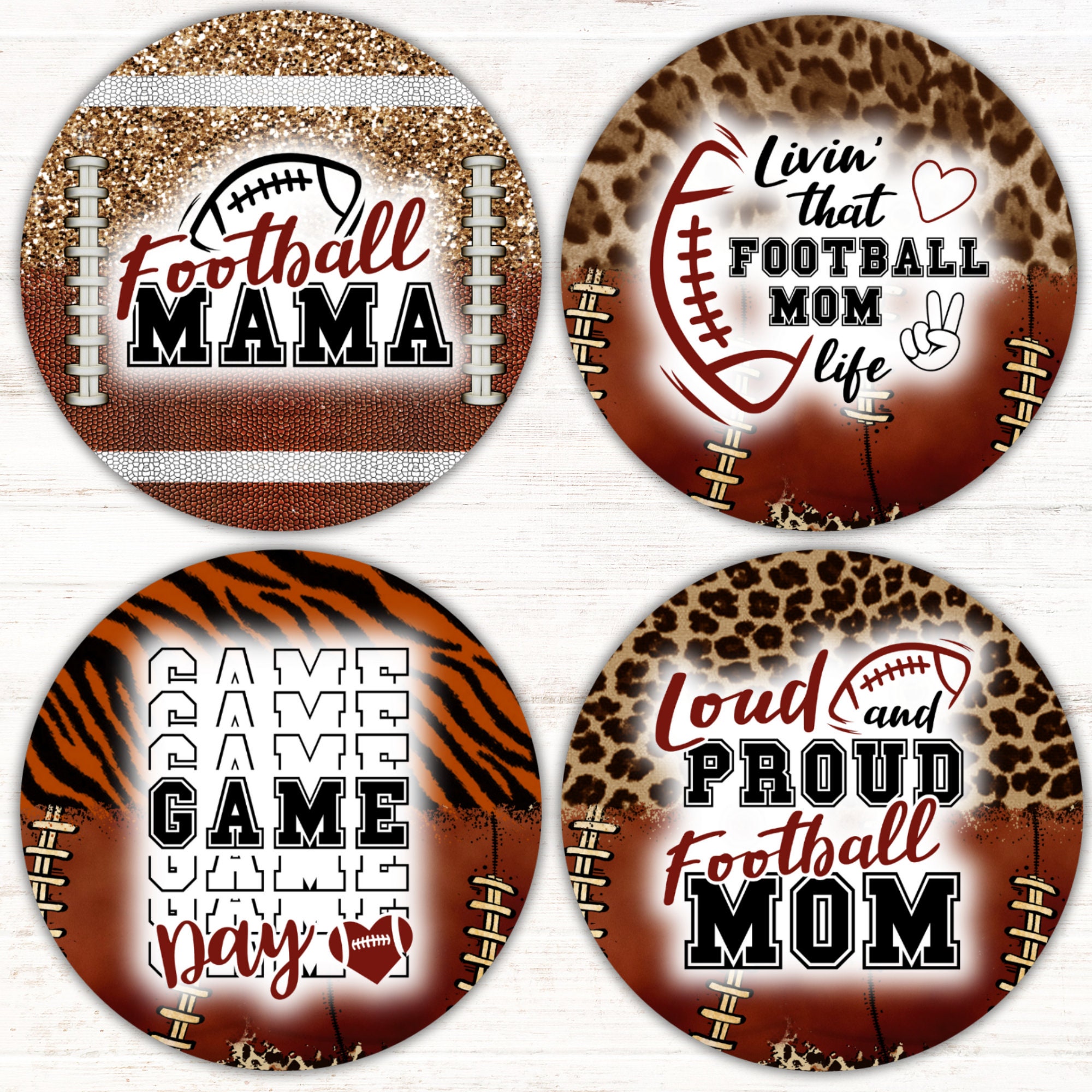 Football Mom Car Coaster PNG Bundle Football Mama Cup Holder ...
