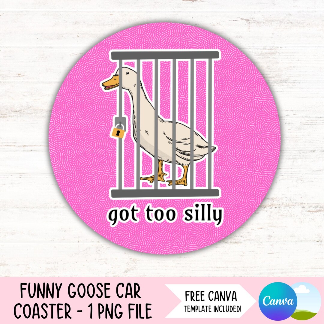 Silly Goose Car Coaster PNG Funny Duck Cup Holder Sublimation Design ...