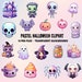 Cute Kawaii Pastel Halloween Clipart Bundle, Creepy Kawaii Horror ...