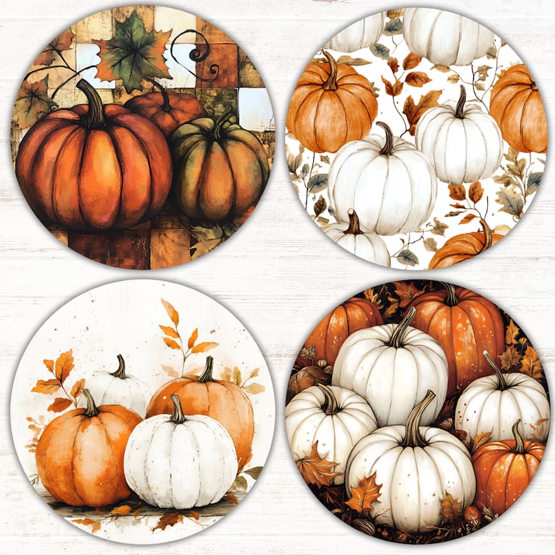 Vintage Fall Car Coaster PNG Bundle Pumpkin Coffee Cup Holder ...