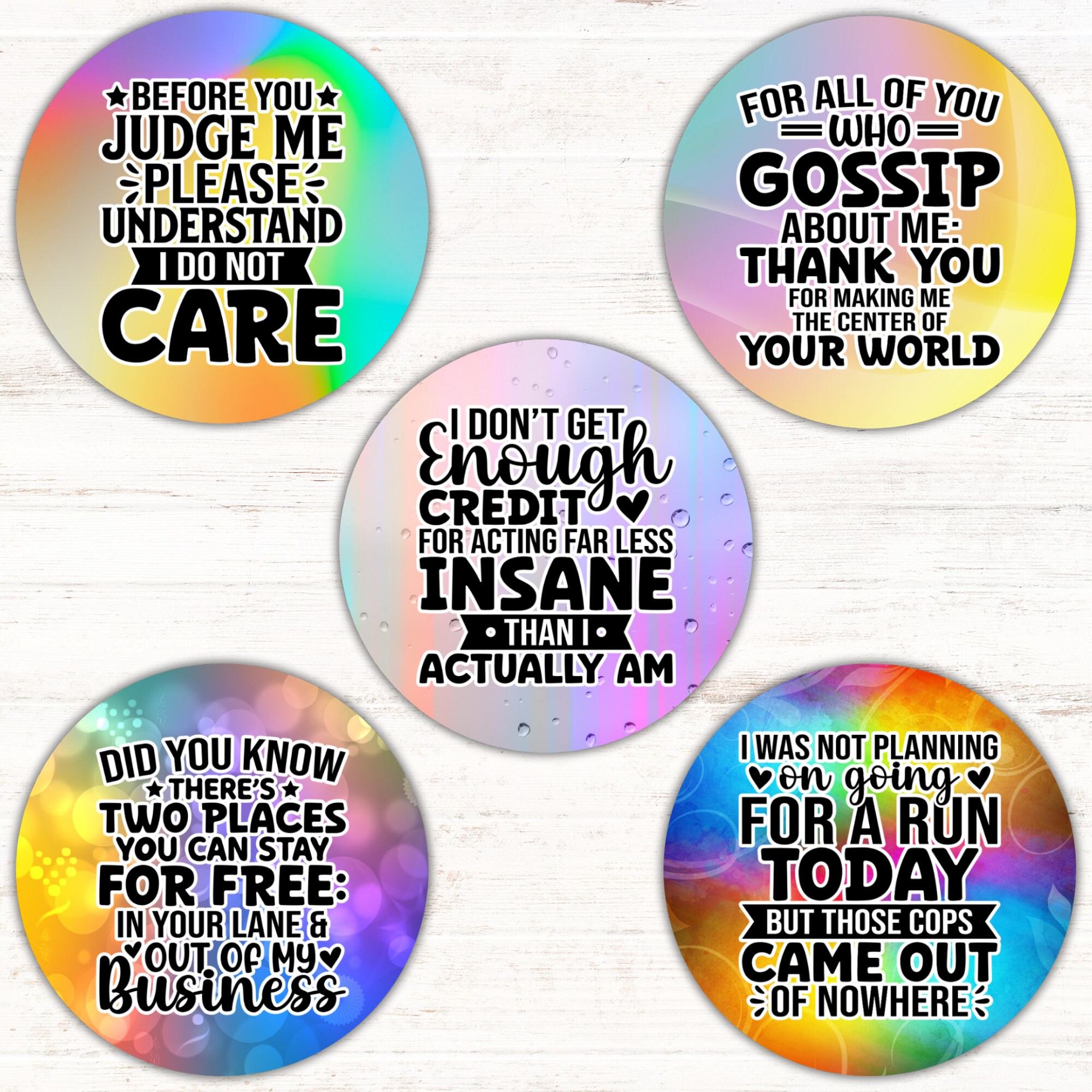 Funny Car Coaster PNG Bundle, Sarcastic Quotes Round Sublimation ...