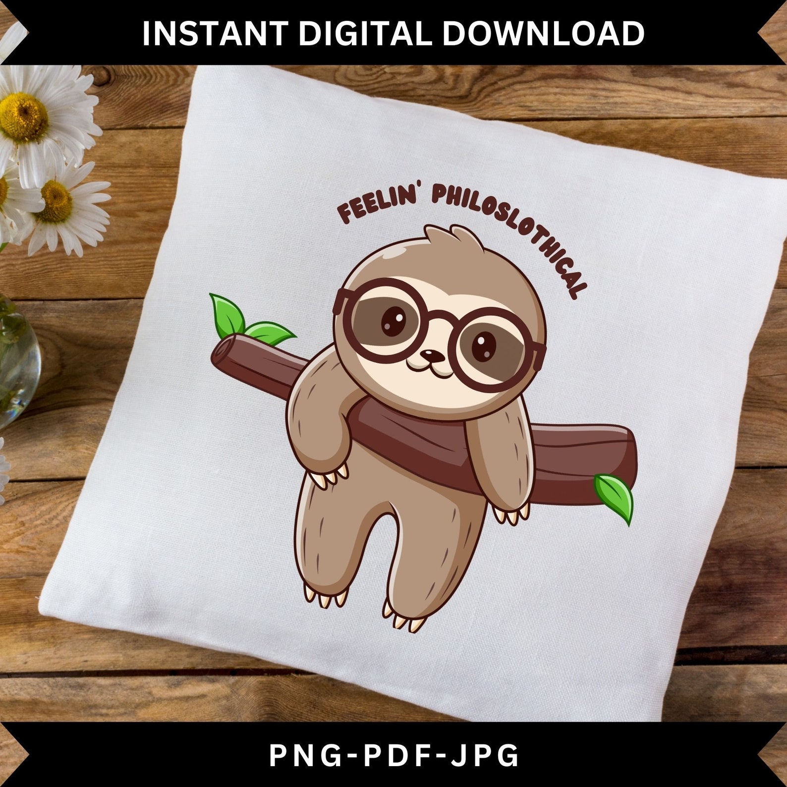 Cute Baby Sloth PNG File Sloth Clipart Sloth Gifts for Her - Etsy