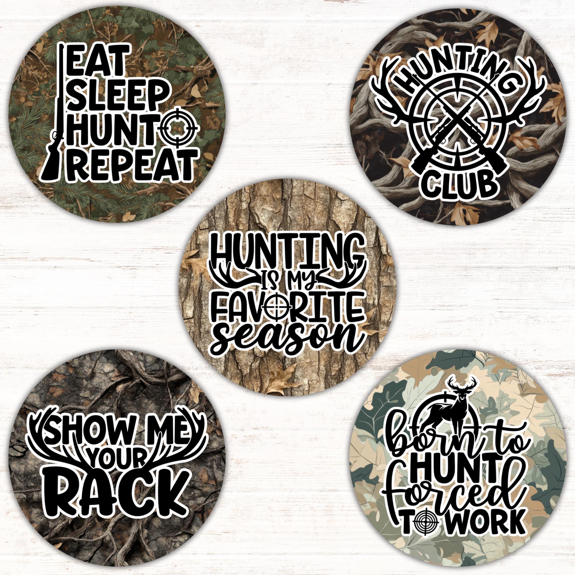 Hunting Season Car Coaster Bundle for Men, Deer Hunter Round ...