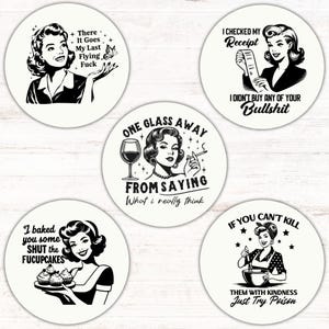 Sassy Retro Housewife Car Coaster PNG Bundle Sarcastic Sayings Cup ...