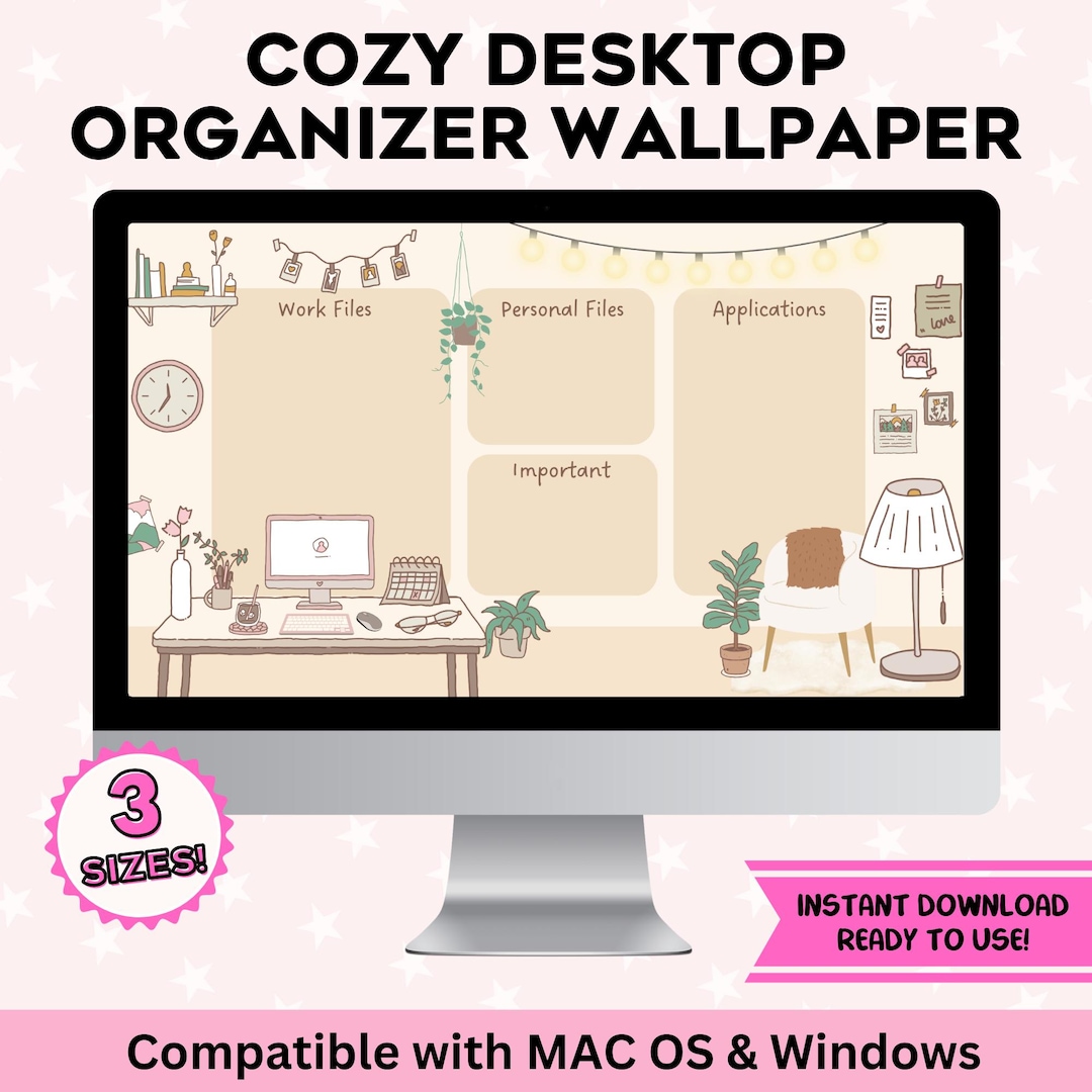 Boho Desktop Organizer Wallpaper Cute Minimalist Desktop Aesthetic ...