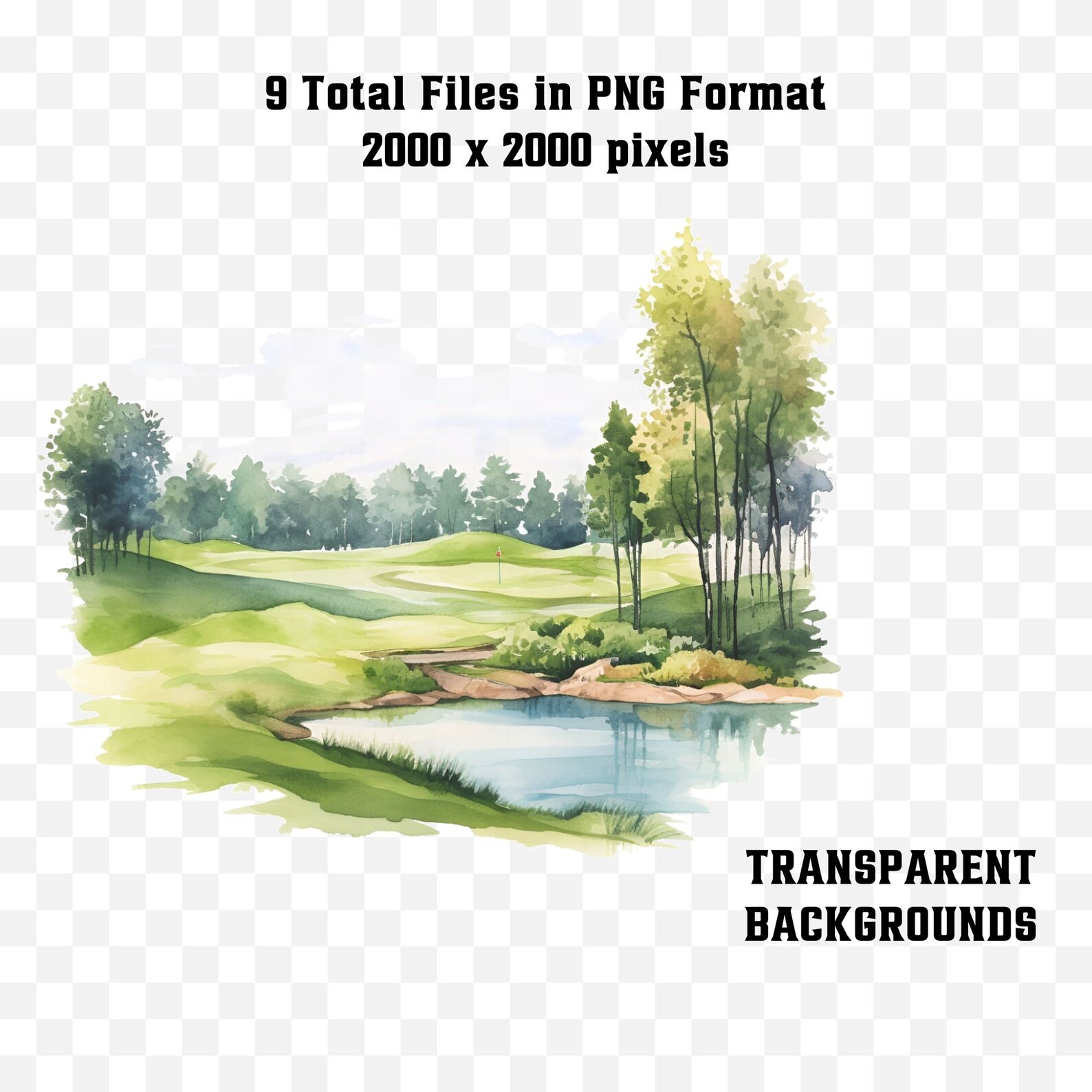 Golf PNG Bundle, Golf Png File, Golf Jpg File, Gift for Dad, Watercolor ...