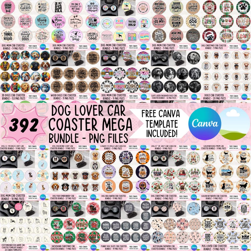 Dad Dog Car Coasters - Etsy