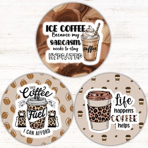 Funny Coffee Car Coaster Design Bundle Sarcastic Iced Coffee Cup Holder ...