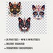 Cat Sugar Skull Clipart, Day of the Dead PNG Bundle (digital Download ...