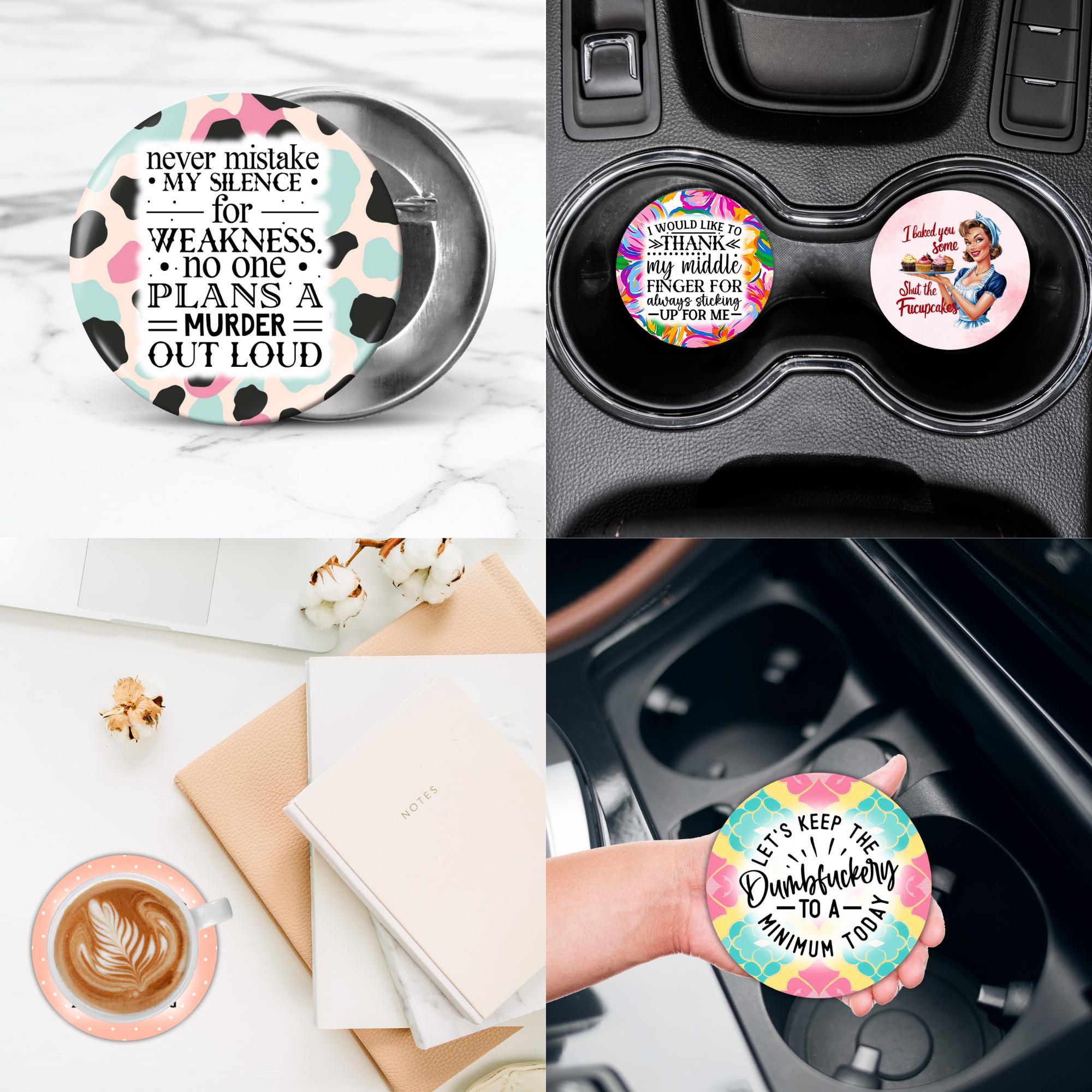Funny Car Coaster PNG Mega Bundle Sarcastic Cup Holder Sublimation ...