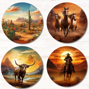 Western Car Coaster Png Bundle for Guys, Round Keychain Circle PNG ...