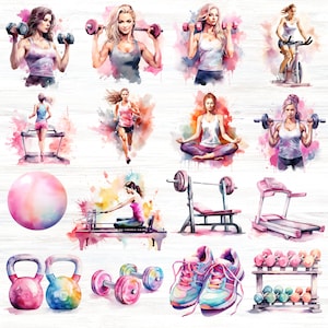 Gym Girl Workout PNG Bundle, Fitness Clipart, Gym PNG Bundle, Workout ...