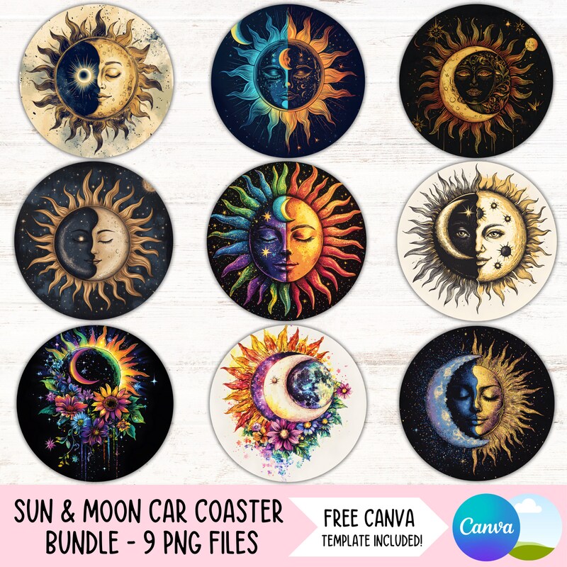 Simple Sun and Moon Art - Etsy