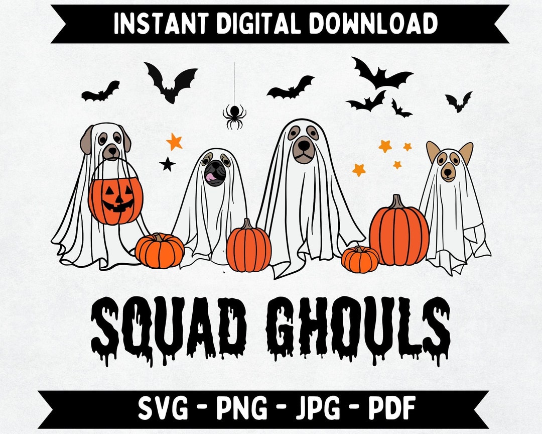 Ghost Dog Halloween Svg File, Halloween Dog Png, Spooky Season Svg ...