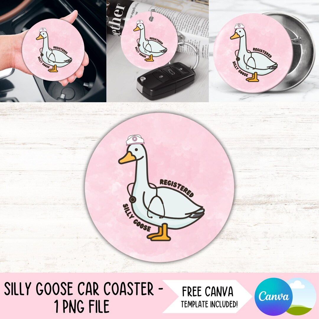 Nurse Silly Goose Car Coaster PNG Funny Duck Cup Holder Sublimation ...