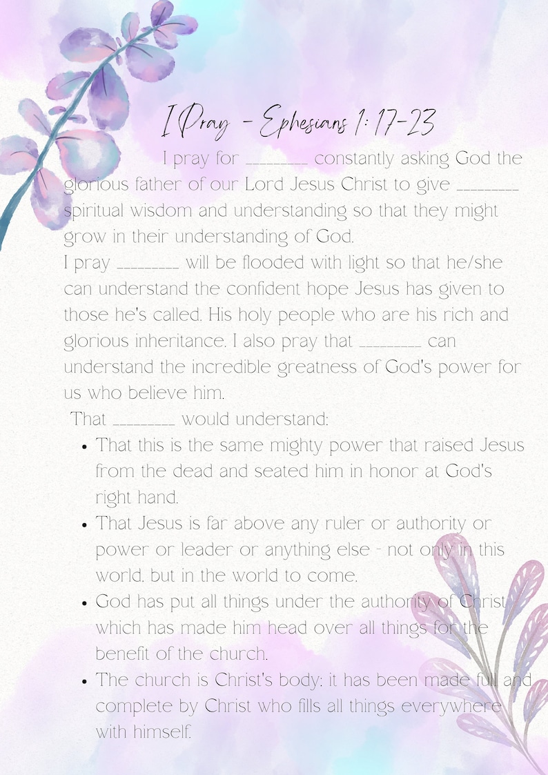 Purple: Ephesians Prayer - Etsy