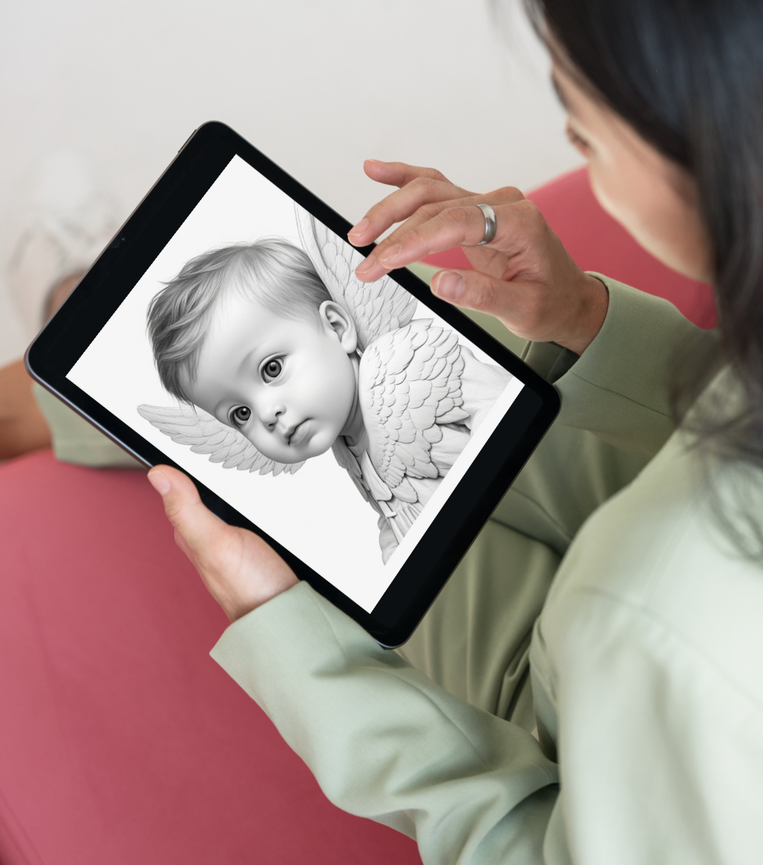 Baby Angel Coloring Pages, Angel Portraits, Adorable Babies, Coloring ...