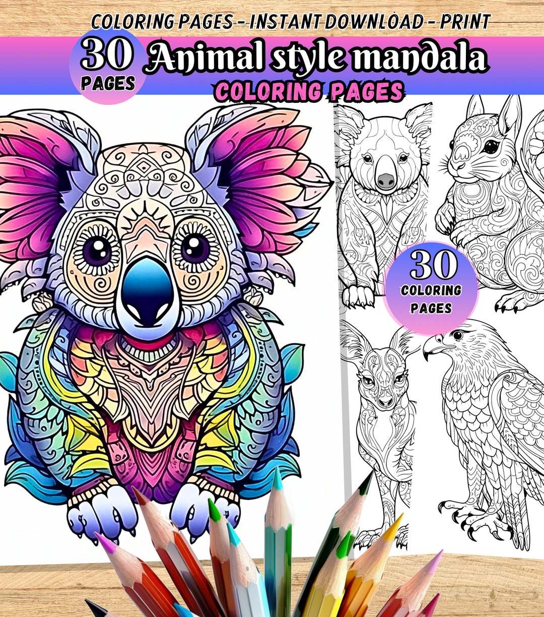 Animal Coloring Pages, Animal Mandala, Cute Animals, Coloring Book ...