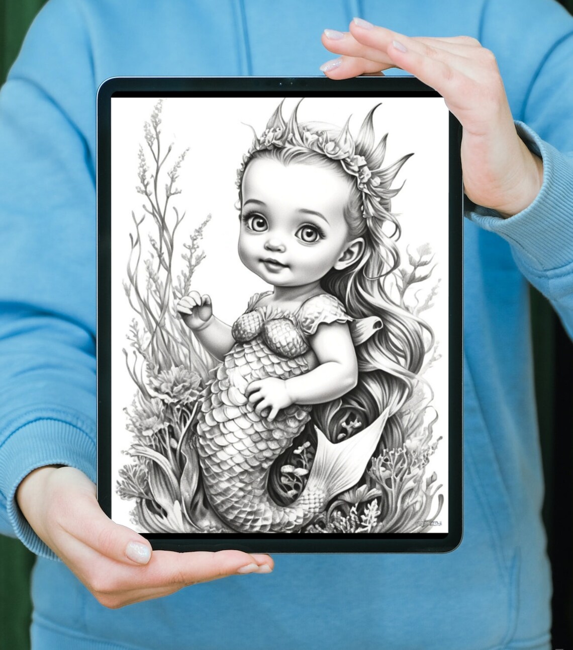 Baby Mermaid Coloring Pages, Mermaid Coloring Book, Adults Coloring ...