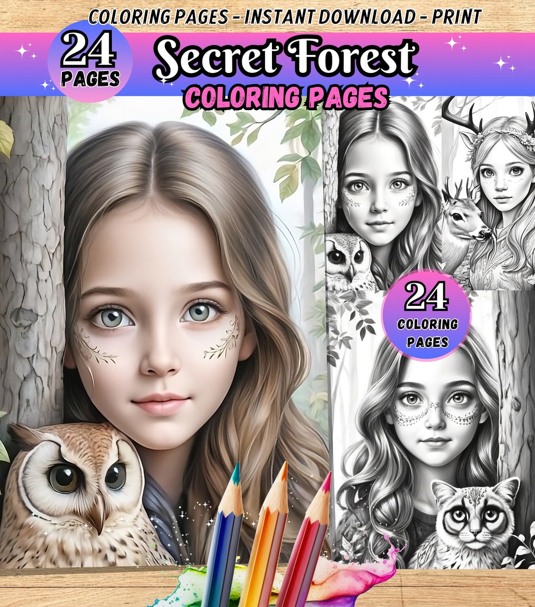 Secret Forest Coloring Pages, Coloring Book, Fantasy Coloring Pages ...