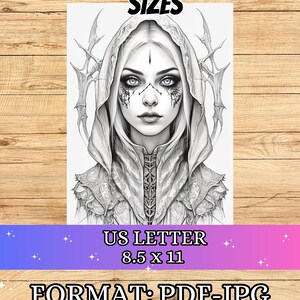 Creepy Girl Coloring, Creepy Beauties Printable, Gothic Woman, Creepy ...