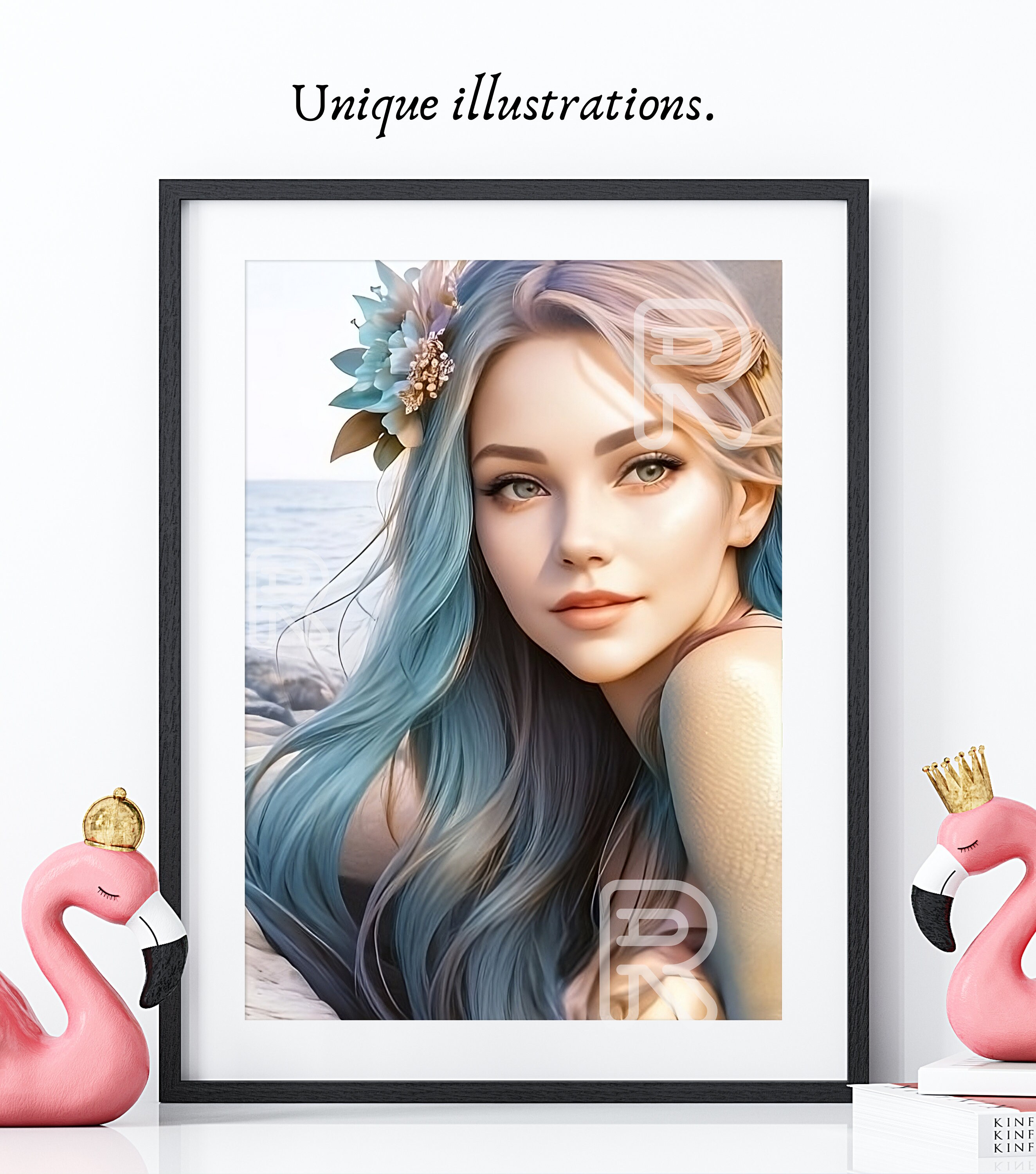 Mermaid Coloring Pages, Portraits of Mermaids, Beautiful Faces of ...