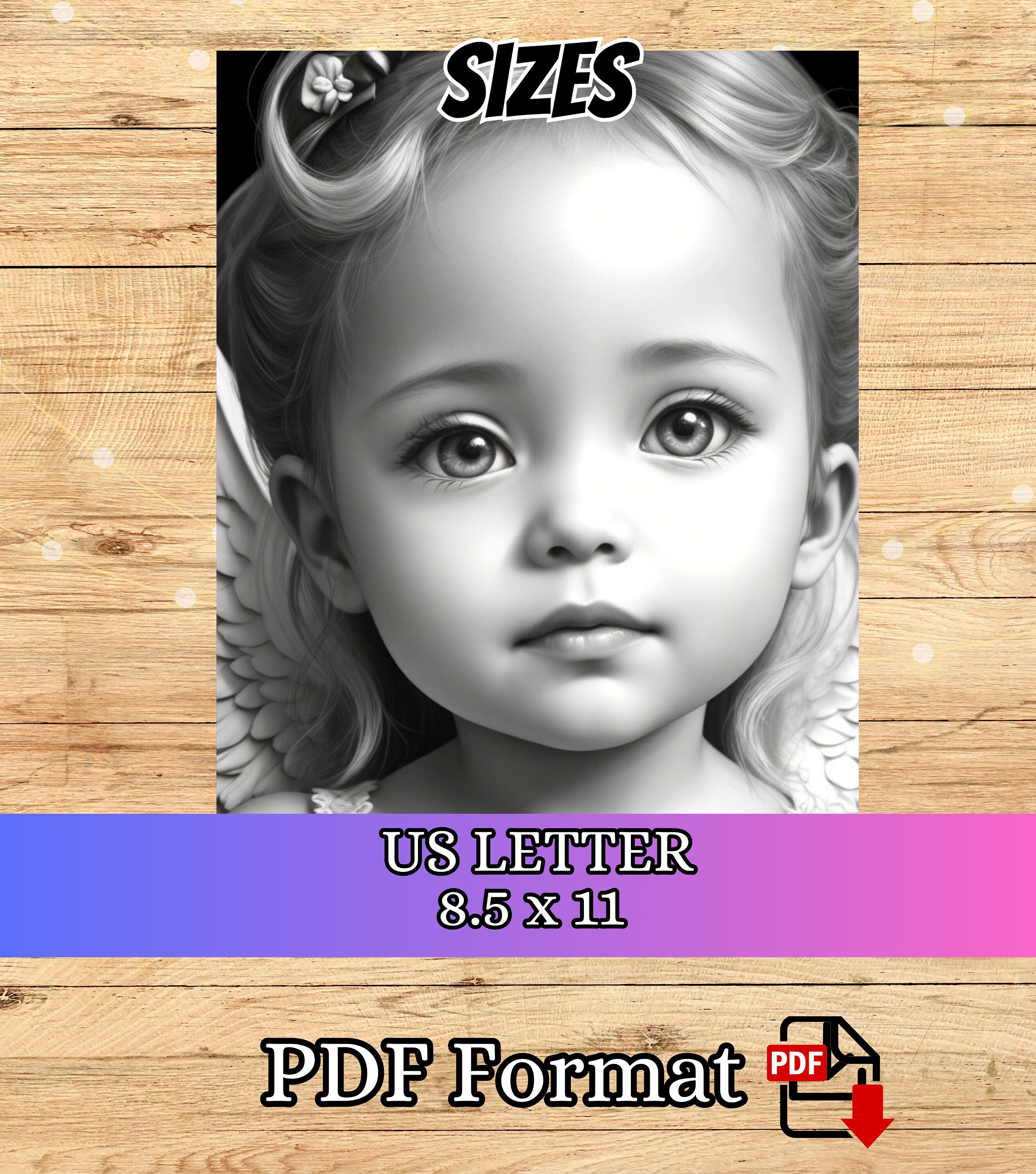 Baby Angel Coloring Pages, Angel Portraits, Adorable Babies, Coloring ...